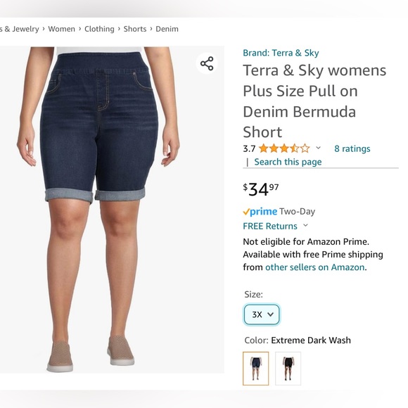 Terra & Sky | Shorts | Nwt Terra Sky Pull On Bermuda Denim Shorts 3x ...